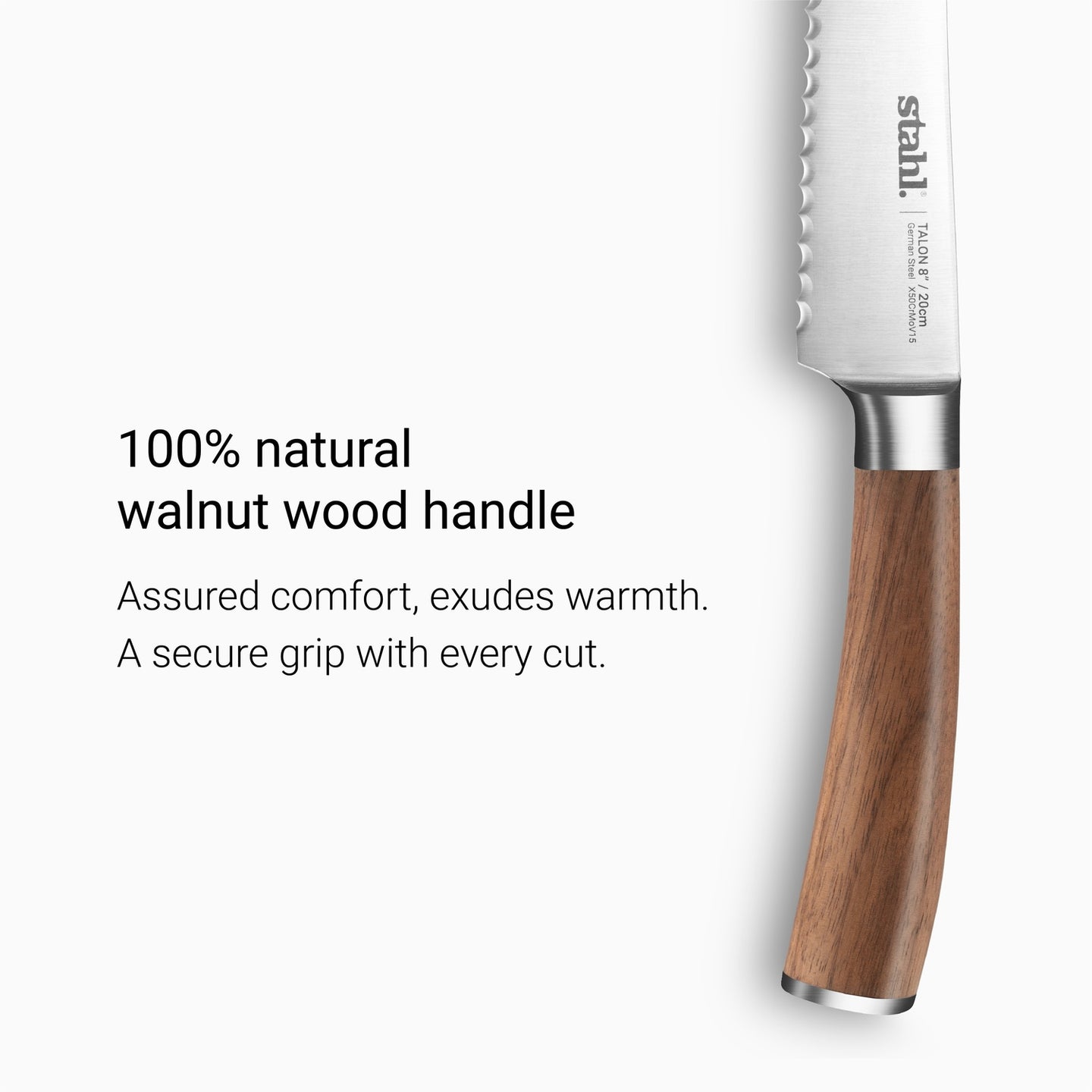 Serrated Kitchen Bread Knife – Talon Series German Steel – Stahl Kitchens