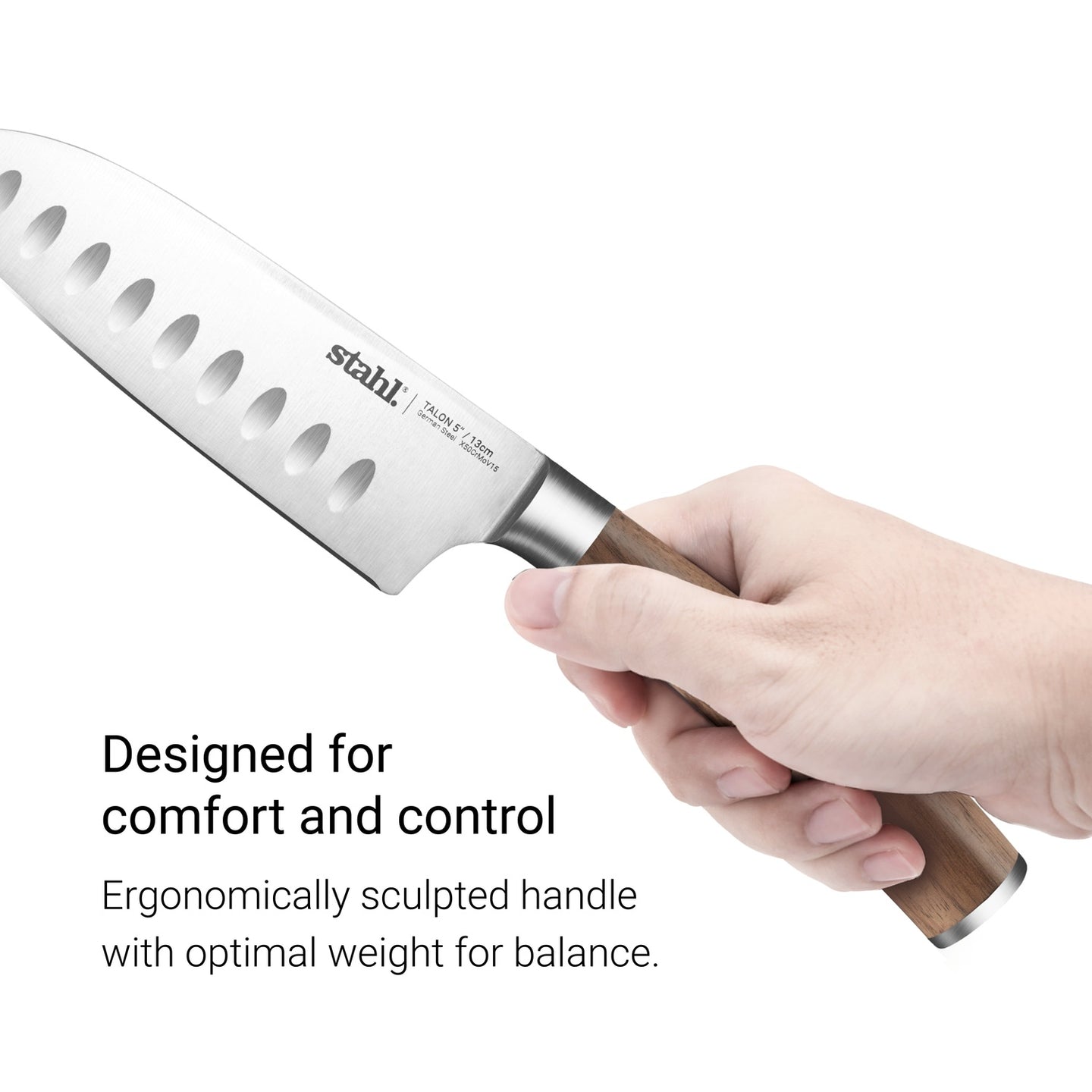 Santoku Kitchen Knife – Talon Series | German Steel & Walnut Handle ...