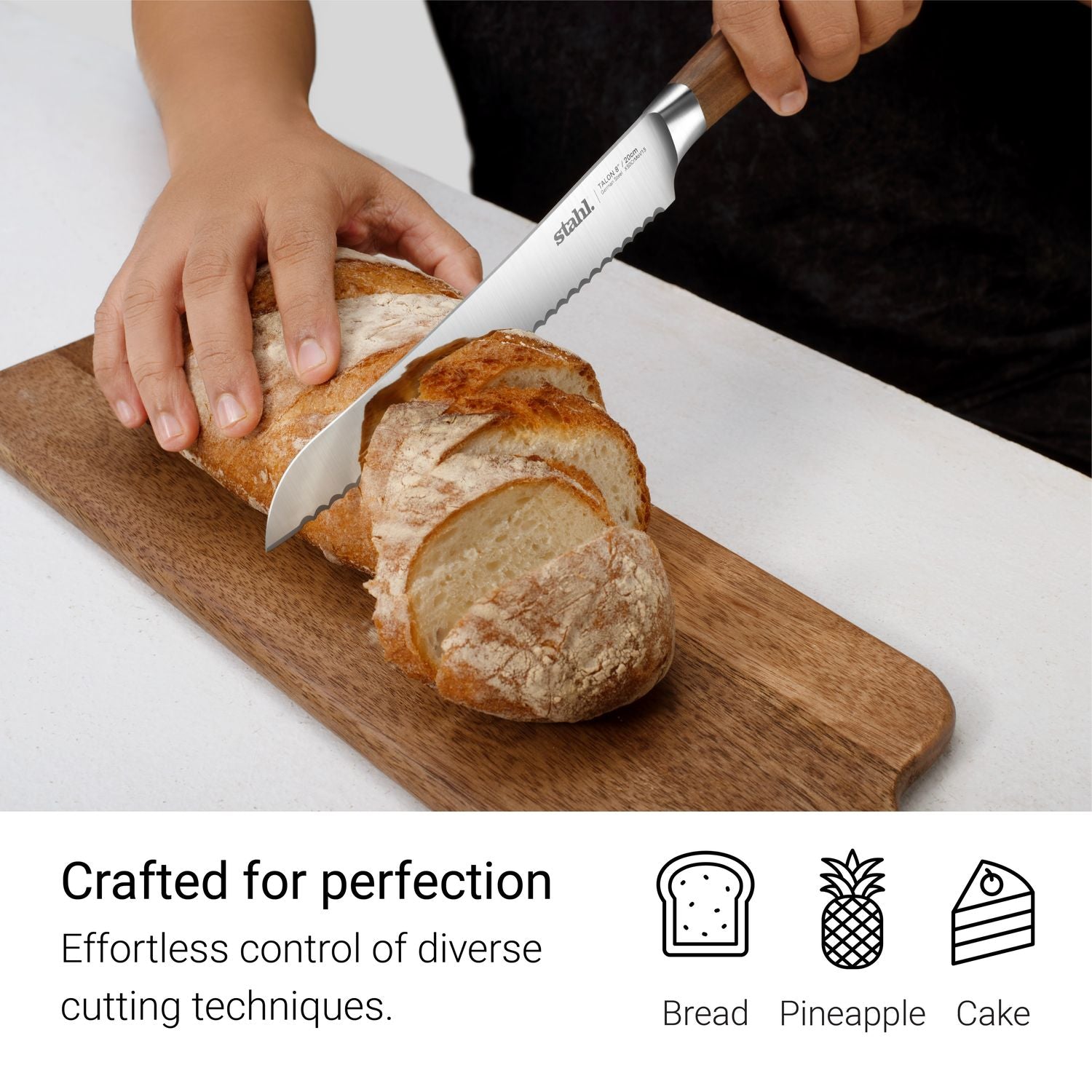 Serrated Kitchen Bread Knife – Talon Series German Steel – Stahl Kitchens