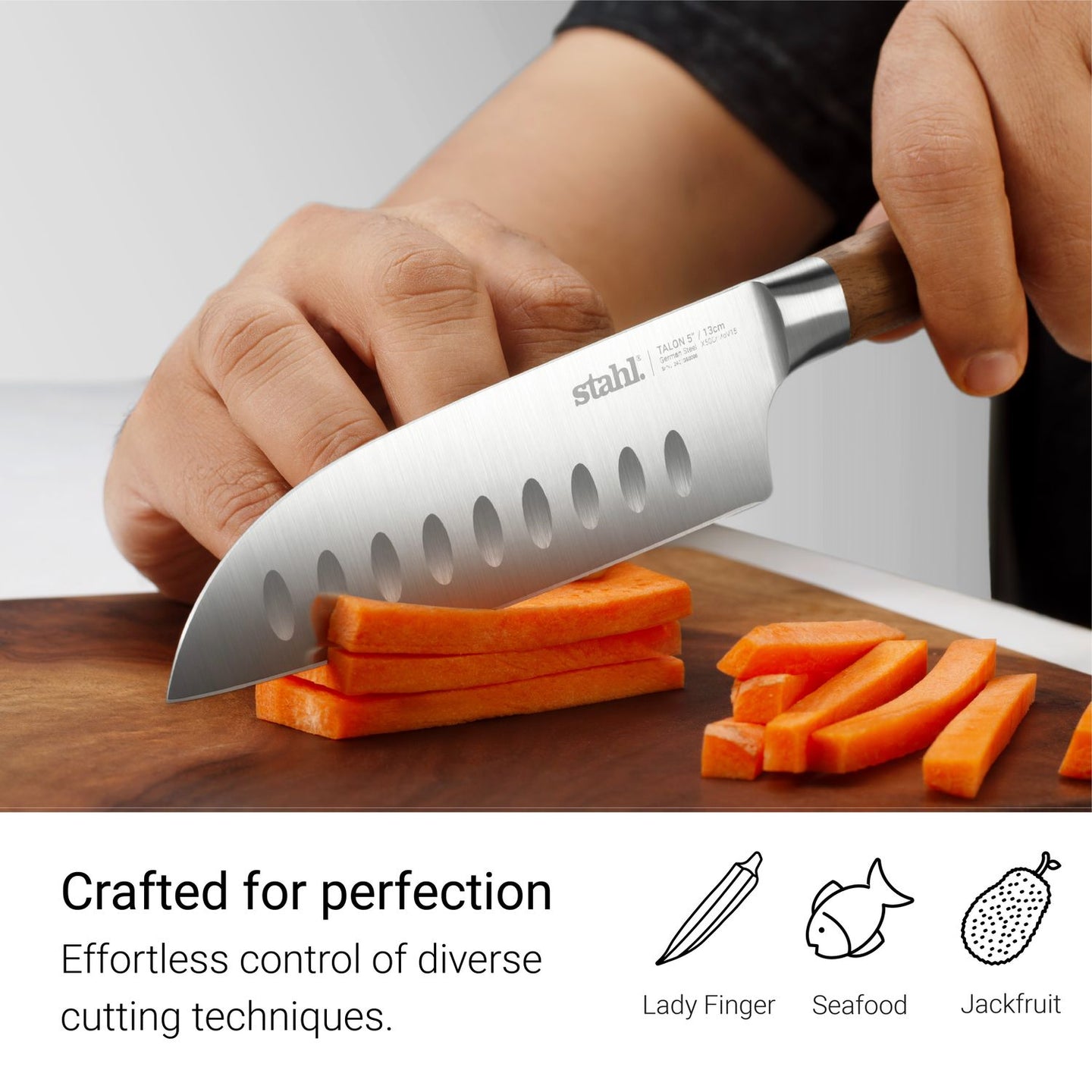 Santoku Kitchen Knife – Talon Series | German Steel & Walnut Handle ...