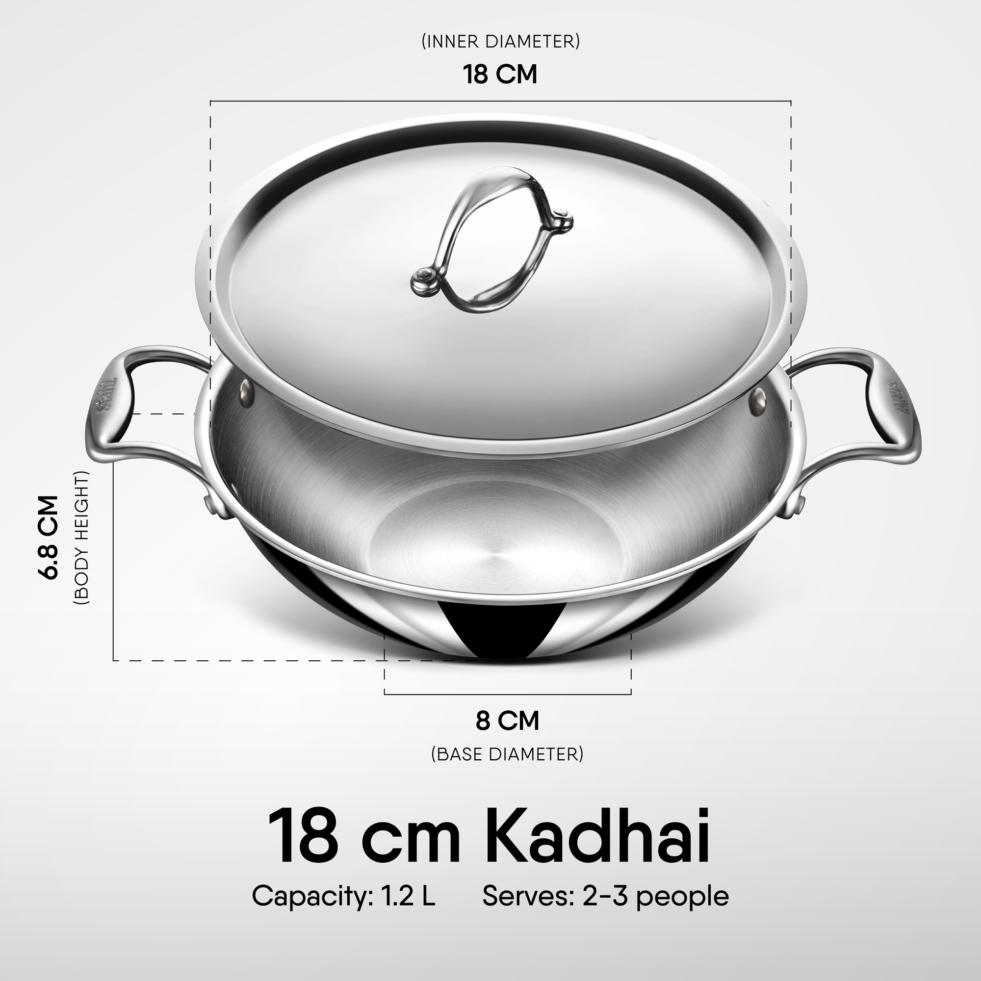 Buy Artisan Triply Stainless Steel Kadhai Online | Stahl Kitchens